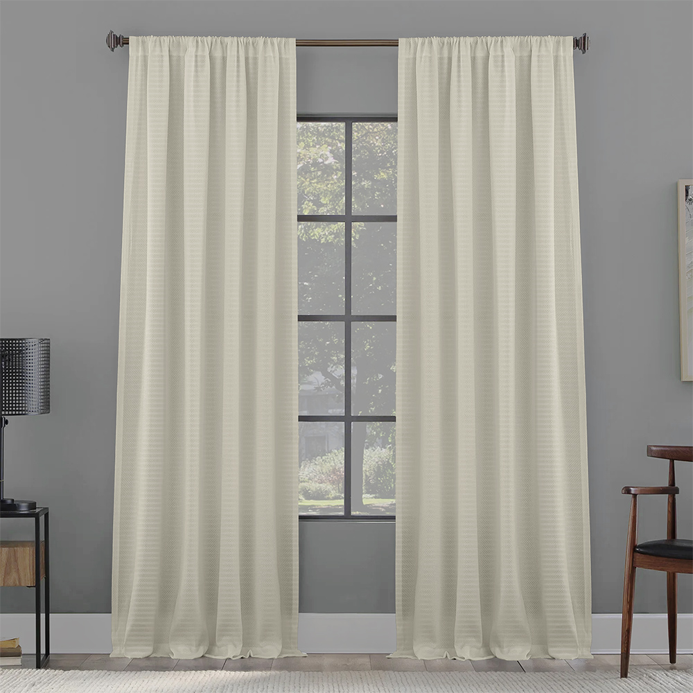 LINO ΚΟΥΡΤΙΝΑ EMB DELTA ΜΕ ΤΡΕΣΑ BEIGE 300X240 - KalogirouHome